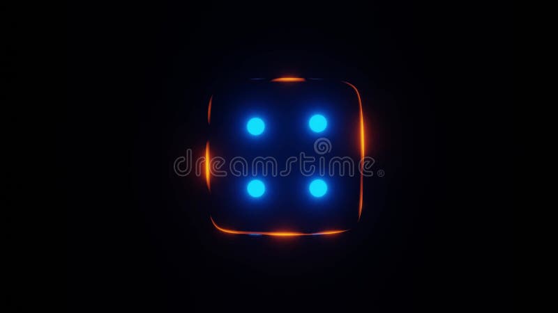 A Dazzling Neon Fire Spinning Dice with Intense Glowing Flames and ...