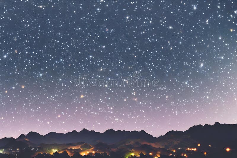 Dazzling Night Sky Filled with Stars Stock Illustration - Illustration ...