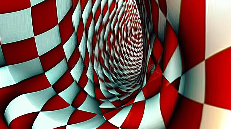 Dazzling Optical Illusion Swirling in Red and White Squares Captivates ...