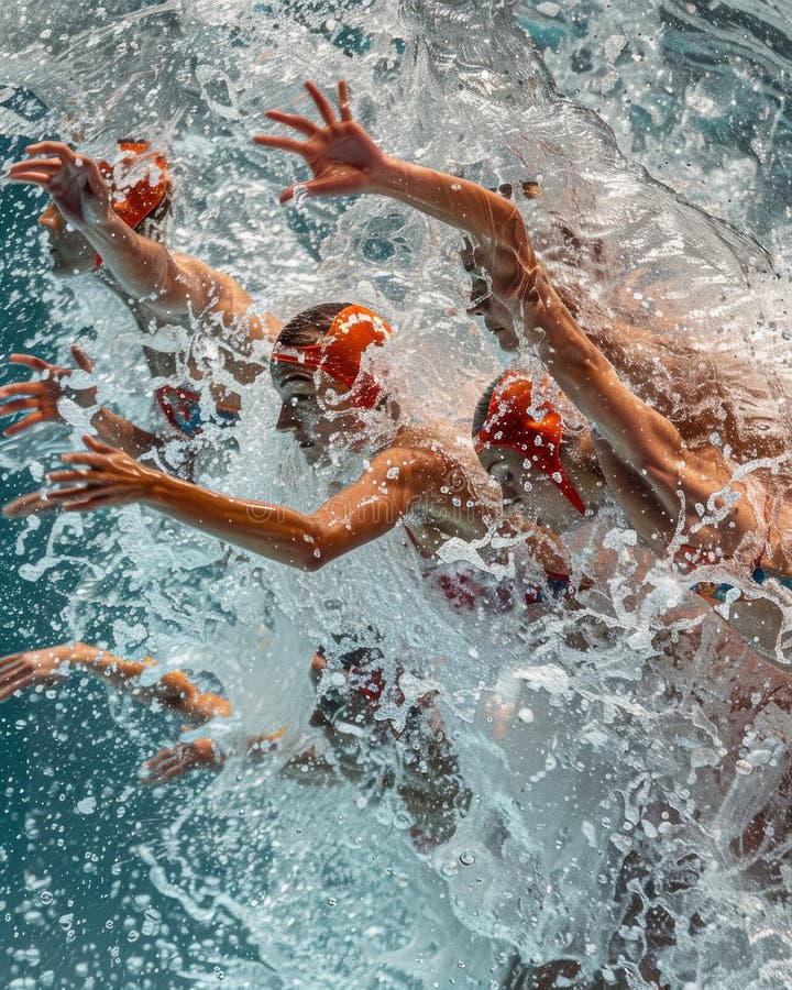 Dazzling Performance of Russian Artistic Swimming Team in Water Stock ...