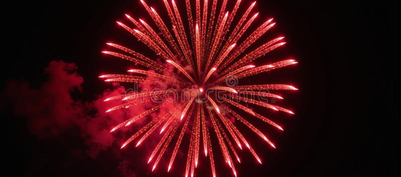 Dazzling Red Firework Display Stock Illustration - Illustration of ...