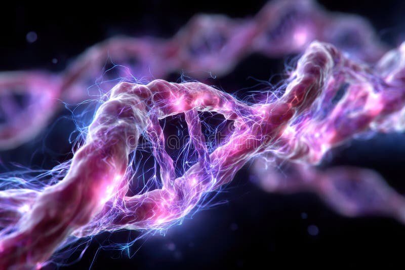 Dazzling Representation of DNA Structure with Vibrant Colors and ...