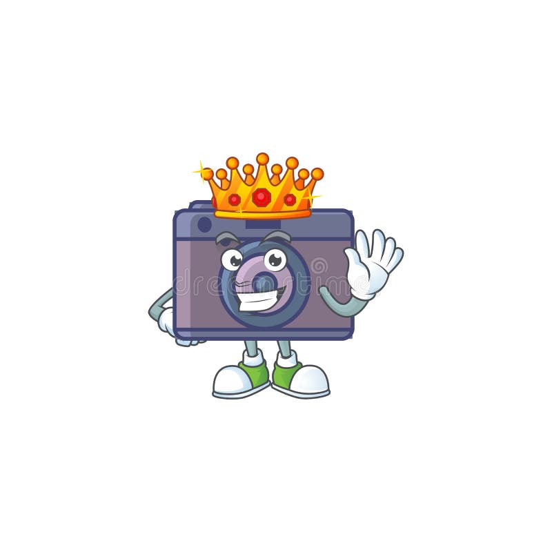 A Dazzling of Retro Camera Stylized of King on Cartoon Mascot Design ...