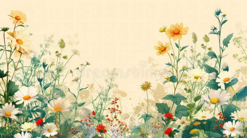 Dazzling Spring Daisy Border: a Beautiful Floral Frame for Your Designs ...