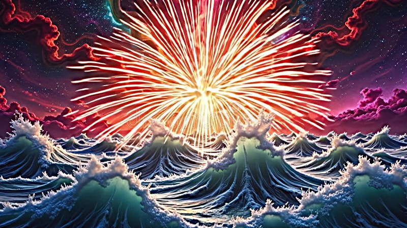 A Dazzling Starburst Colorful Burst Pattern Explodes Vividly, Generative AI Stock Footage ...