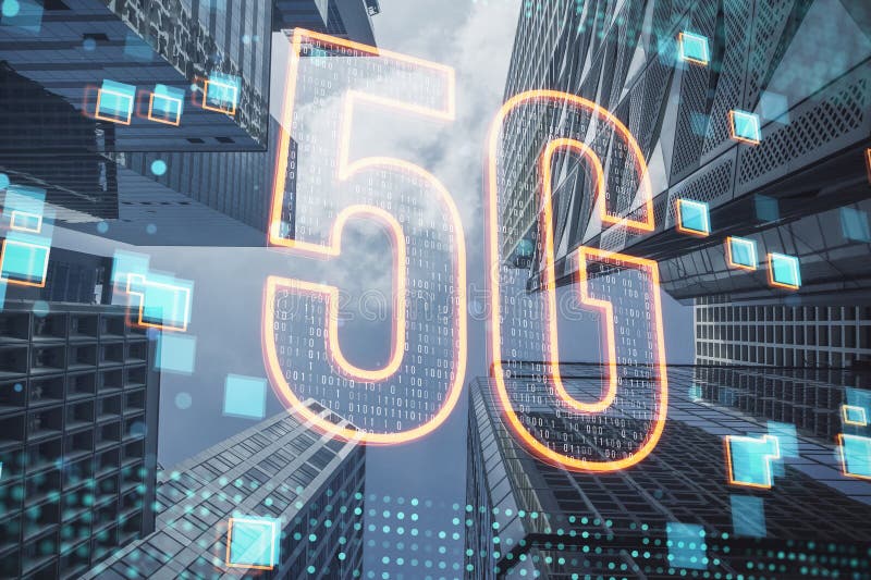 A Dazzling Visual of 5G Wireless Network Technology with Holographic ...