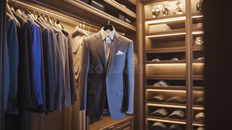 Dazzling Wedding Suit Hanging Elegantly Stock Image - Image of clothing ...