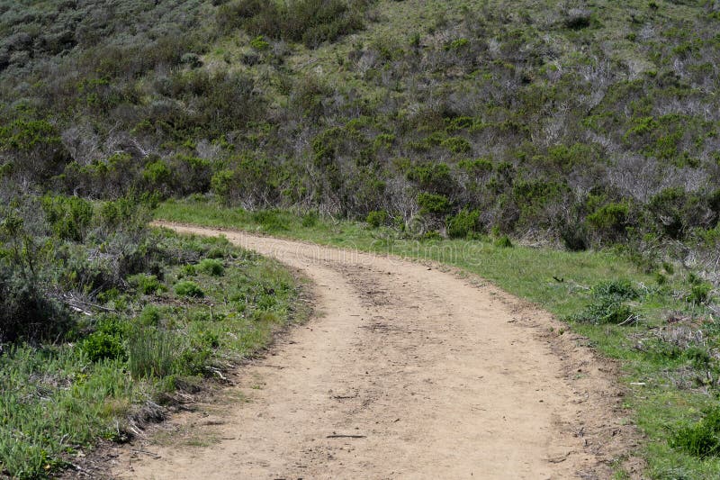 Winding Dirt Path through Wild Coastal Landscape Stock Image - Image of ...