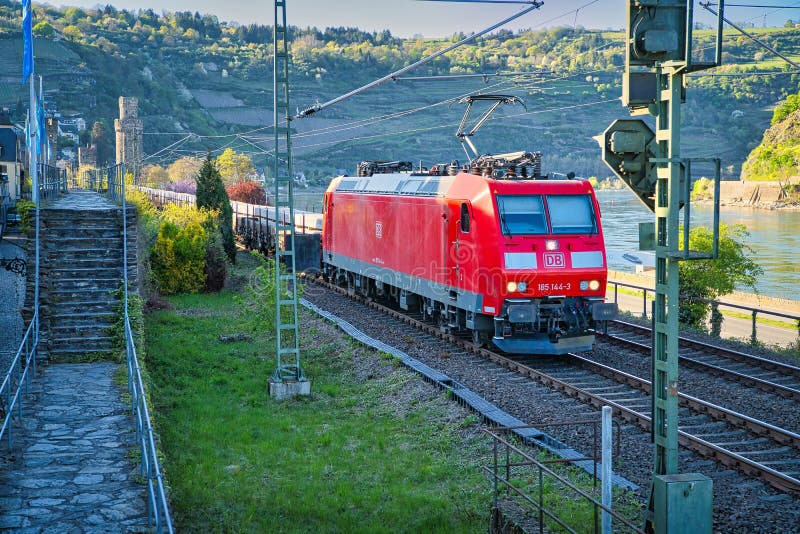 Locomotive of 193 Class from DB Cargo Pulls a Cargo Train through ...