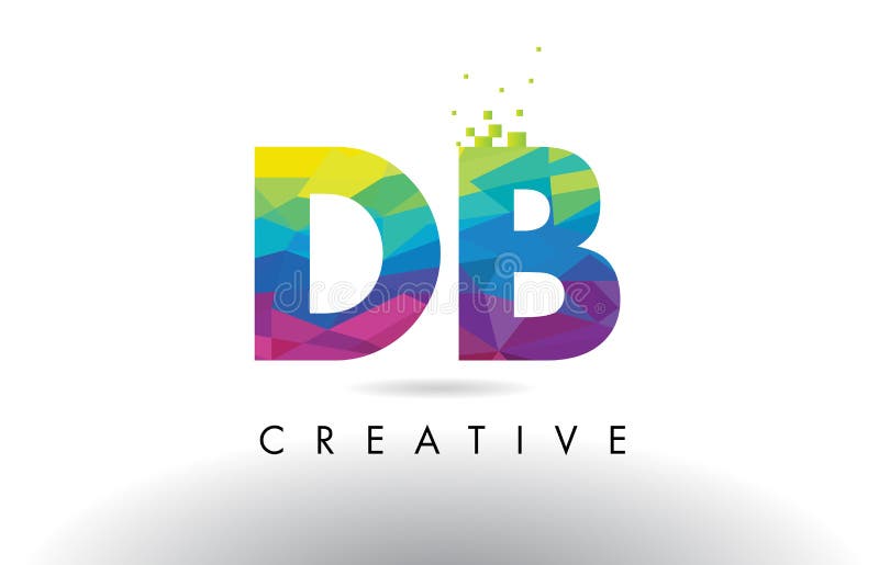DB D B Colorful Letter Origami Triangles Design Vector. Stock Vector ...