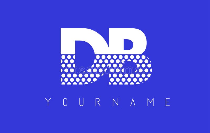 DB D B Dotted Letter Logo Design with Blue Background. Stock Vector ...