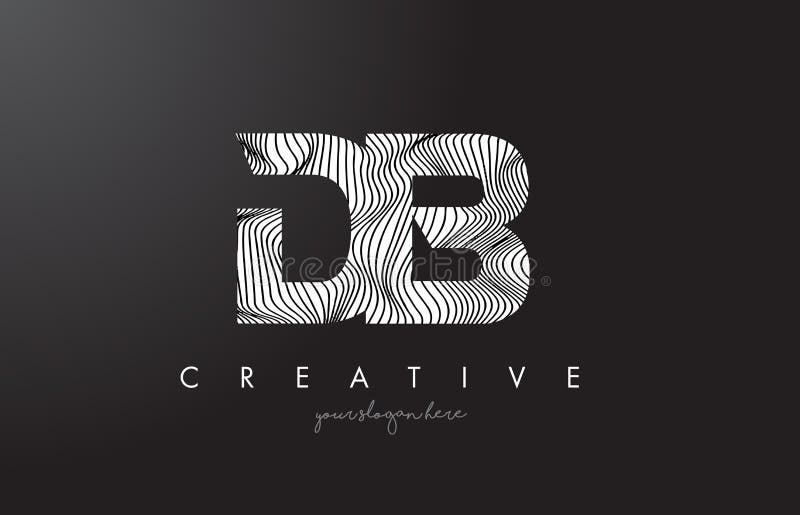 DB D B Letter Logo with Zebra Lines Texture Design Vector. Stock Vector ...