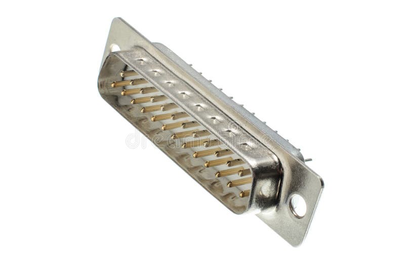 DB25 Female Connector Isolated on White Stock Photo - Image of hardware ...