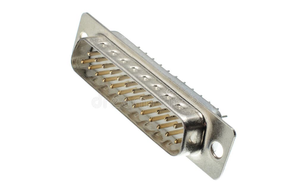 DB25 Female Connector Isolated on White Stock Photo - Image of hardware ...
