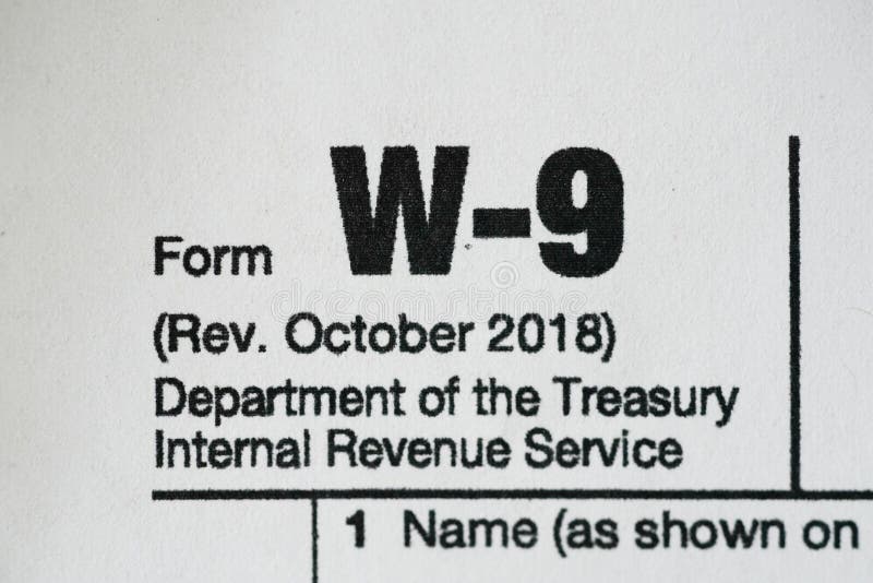 U.S. IRS Form W-9 Tax Document Editorial Image - Image of finance ...
