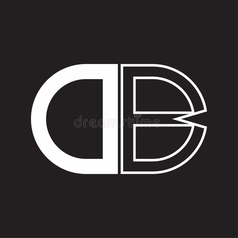 DB Letter Logo Monogram with Oval Shape Negative Space Design Template ...