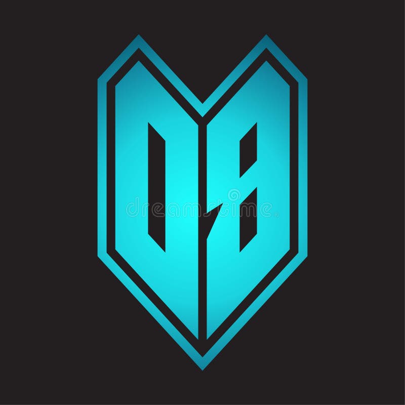 DB Logo Monogram with Emblem Line Style Isolated on Blue Gradient ...