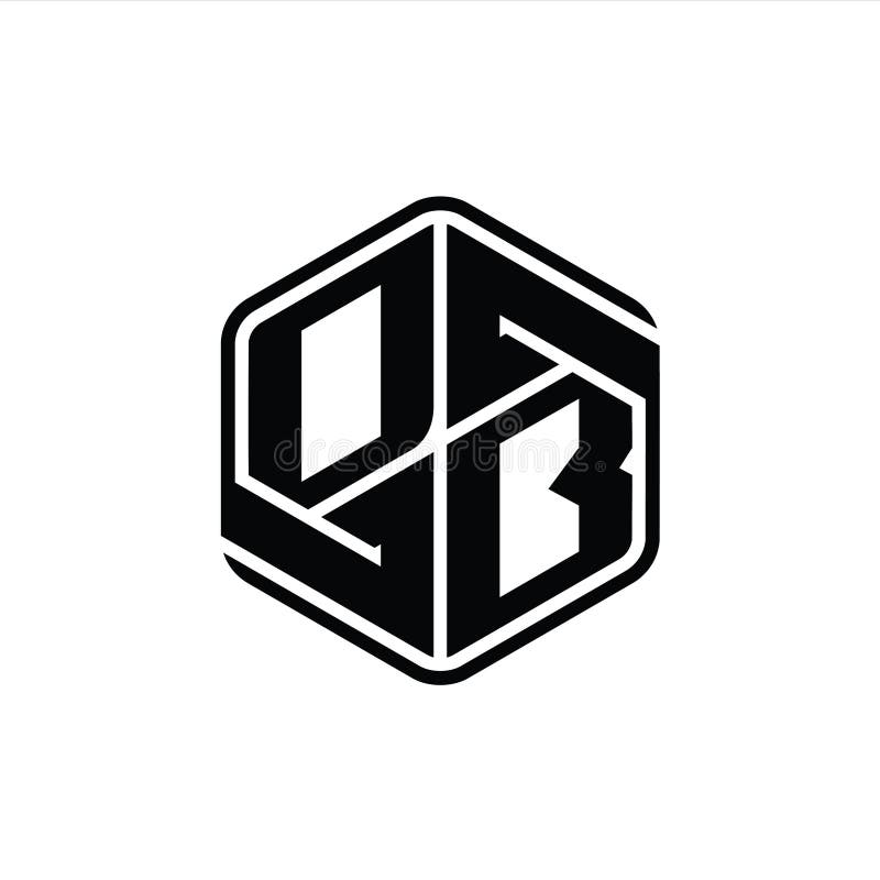 DB Logo Monogram Hexagon Shape with Ornament Abstract Isolated Outline ...