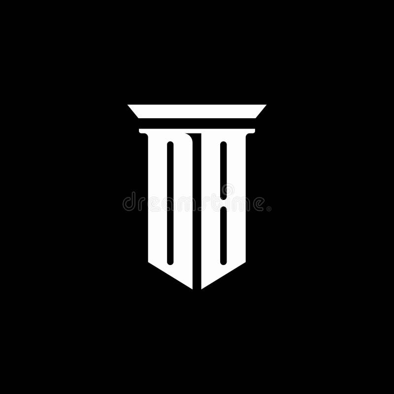 DB Monogram Logo with Emblem Style Isolated on Black Background Stock ...