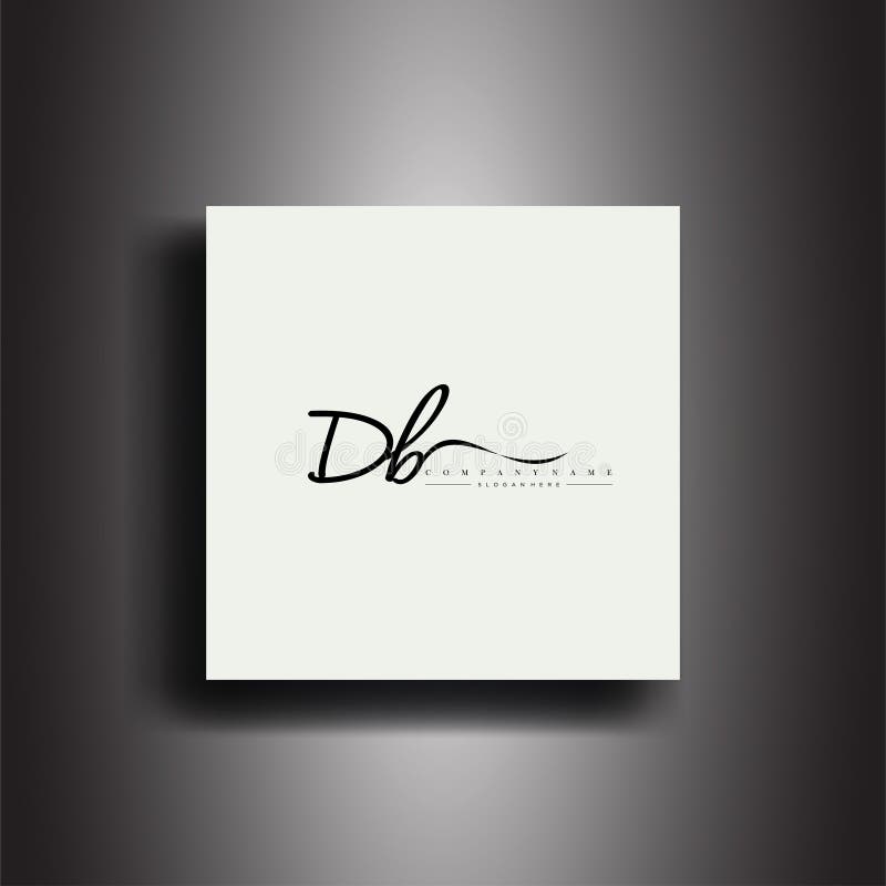 DB Signature Style Monogram.Calligraphic Lettering Icon and Handwriting ...