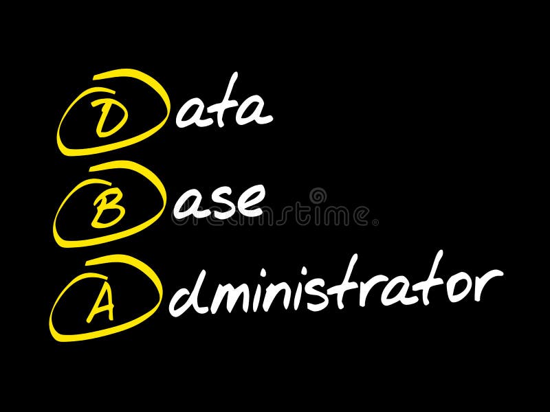 DBA, Administrador De Bases De Datos Concepto Con La Gente, Las Letras ...