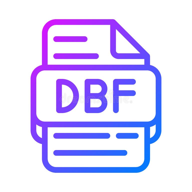 Dbf Document Format File Type Icon. Gradient Icons for Data and Storage ...