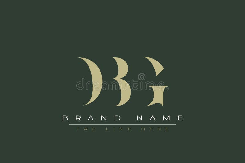 DBG Abstract Letter Logo Design Stock Vector - Illustration of font ...