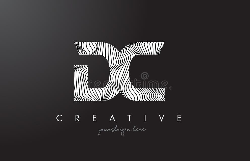DC D C Letter Logo with Zebra Lines Texture Design Vector. Stock Vector ...