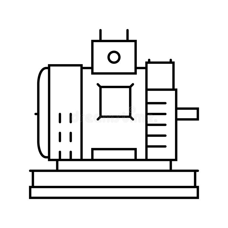 Dc Generator Electrical Engineer Line Icon Vector Illustration Stock ...