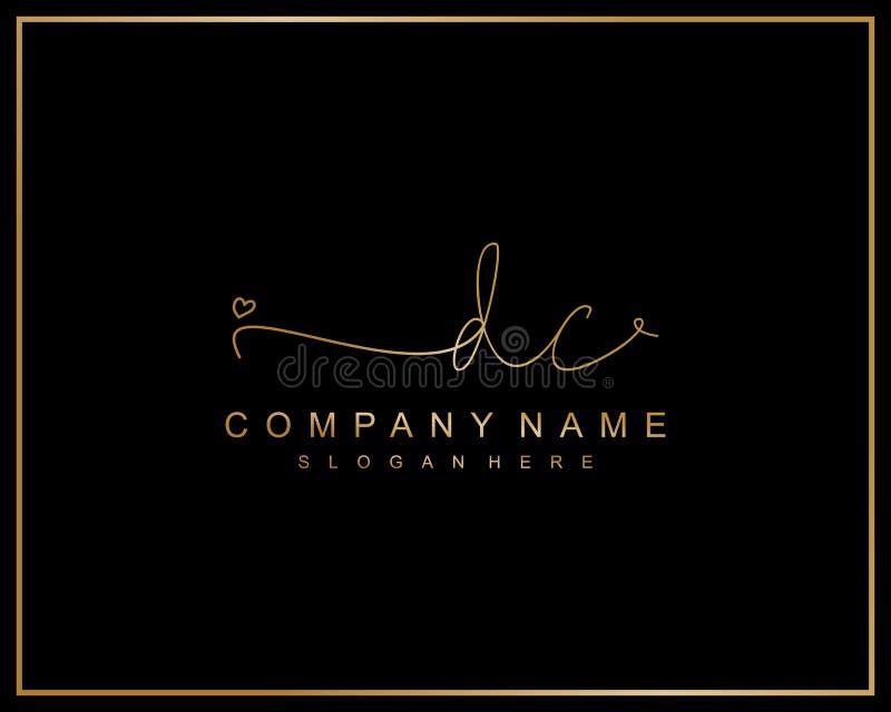 DC Initial Handwriting Logo Template Stock Vector - Illustration of ...