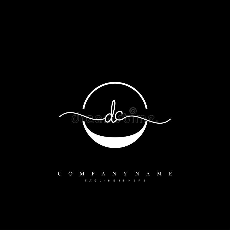 DC Initial Handwriting Minimalist Geometric Logo Template Vector Stock ...
