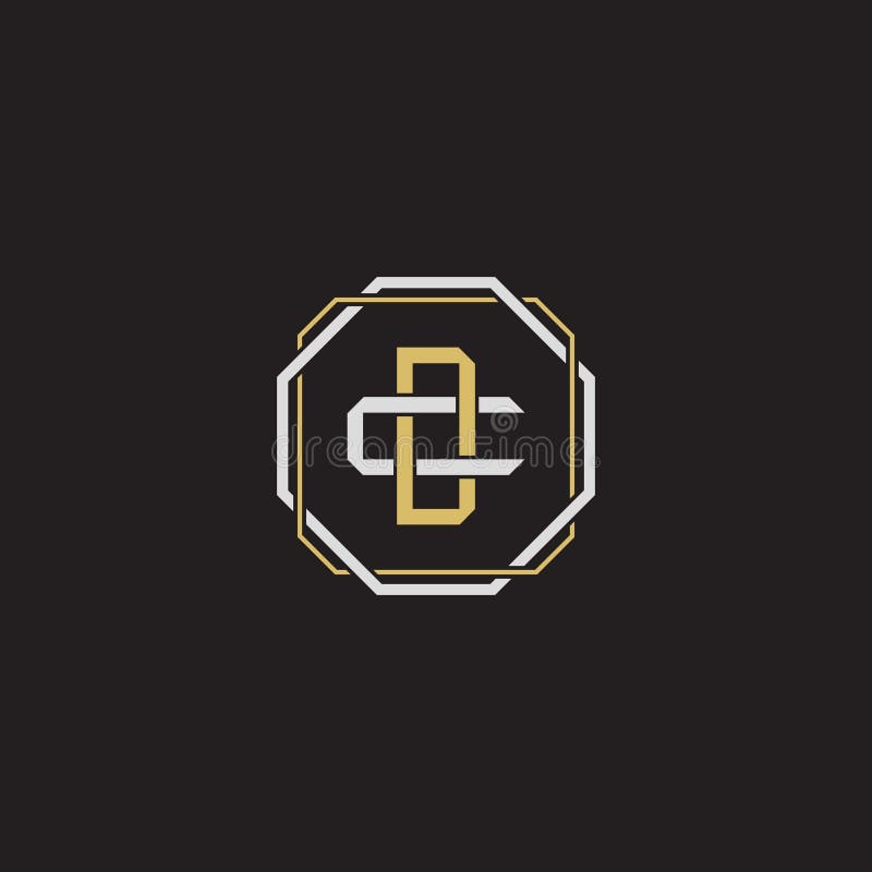 DC Initial Letter Overlapping Interlock Logo Monogram Line Art Style ...