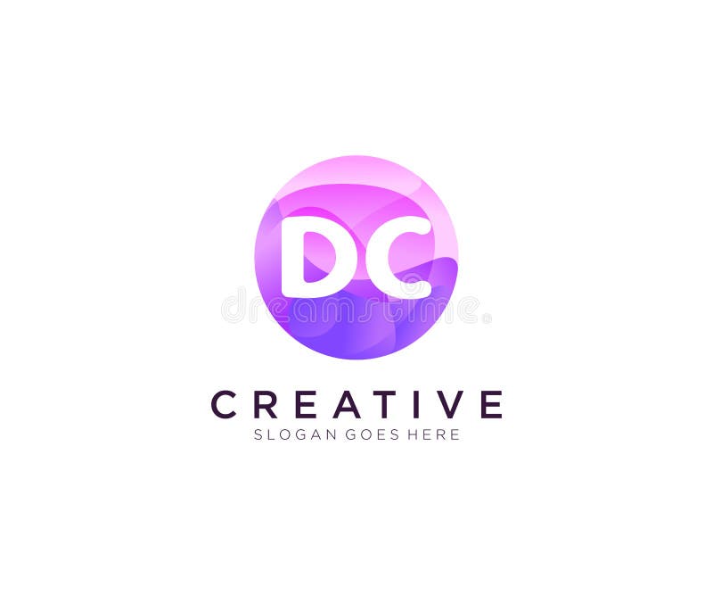 DC Initial Logo with Colorful Circle Template Vector Stock Vector ...