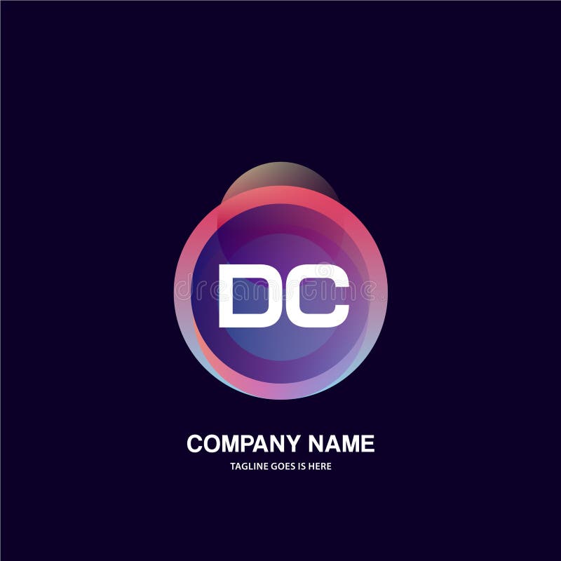DC Initial Logo with Colorful Circle Template Vector Stock Vector ...