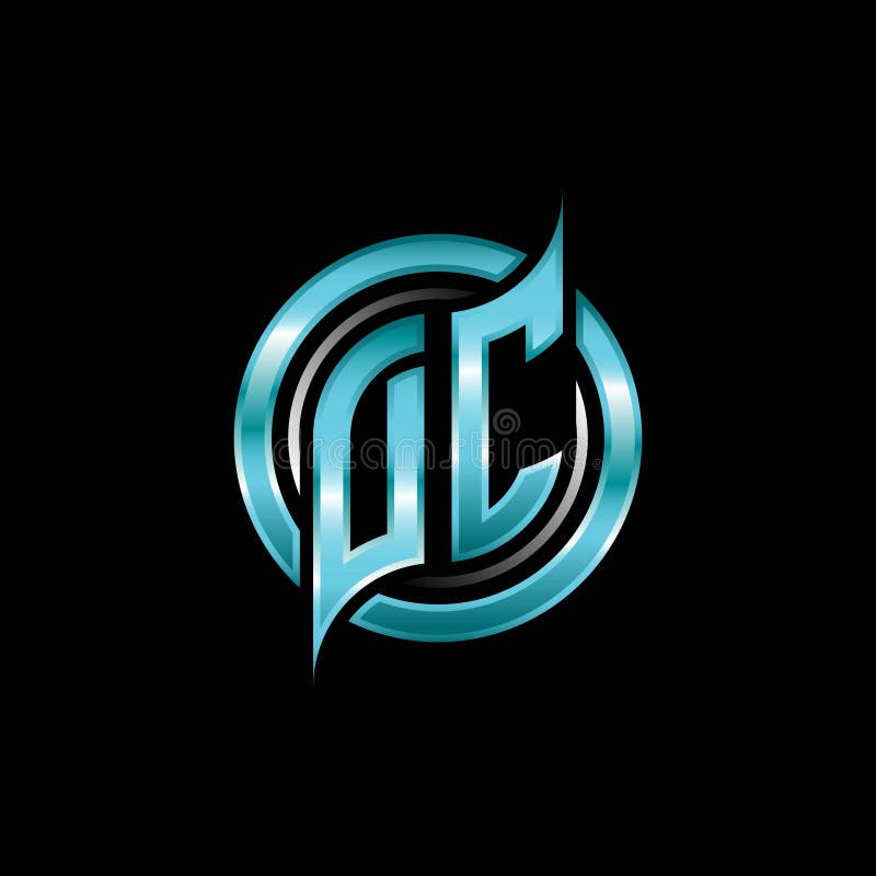 DC Initial Monogram Logo Circle Rounded Stock Vector - Illustration of ...