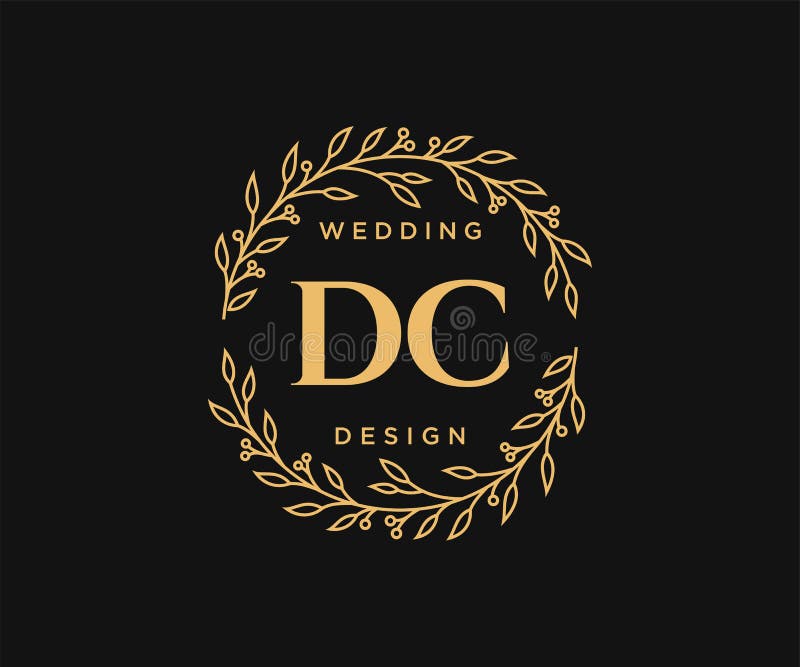 DC Initials Letter Wedding Monogram Logos Collection, Hand Drawn Modern ...