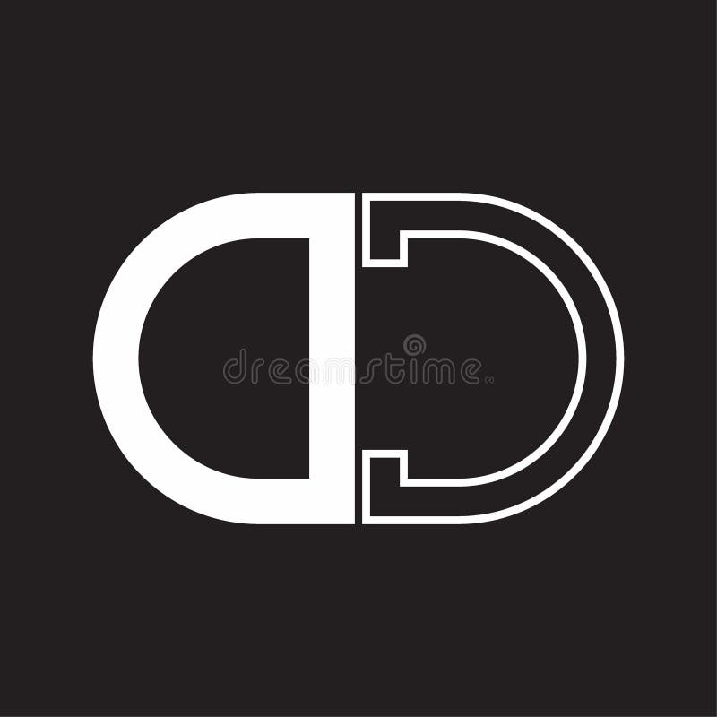 DC Letter Logo Monogram with Oval Shape Negative Space Design Template ...