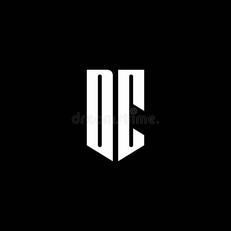 DC Logo Monogram with Emblem Style Isolated on Black Background Stock ...