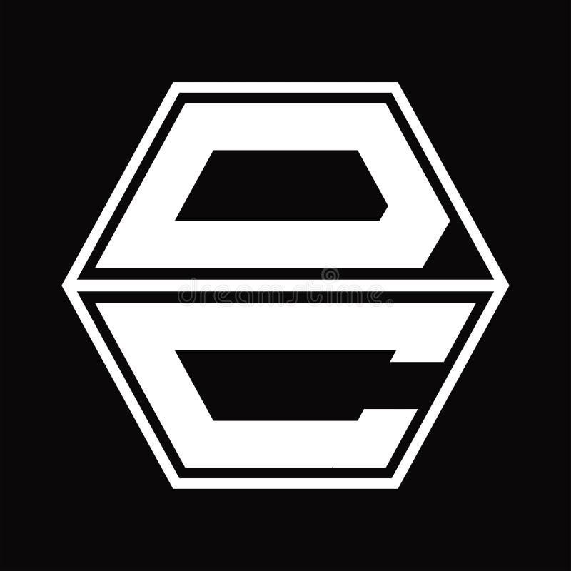 DC Logo Monogram with Hexagon Shape Up and Down Design Template Stock ...