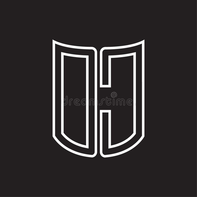 DC Logo Monogram with Ribbon Style Outline Design Template Stock Vector ...