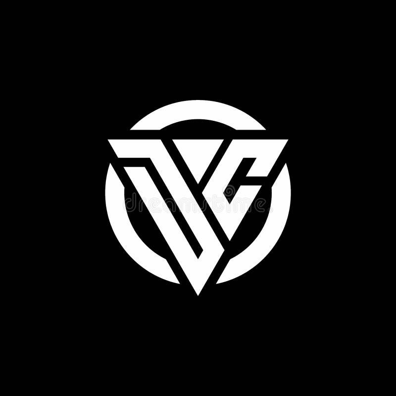 DC Logo with Triangle Shape and Circle Rounded Design Template Stock ...