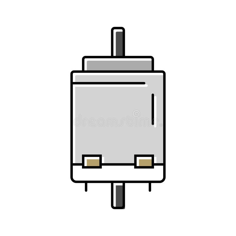 Dc Motor Electronic Component Color Icon Vector Illustration Stock ...