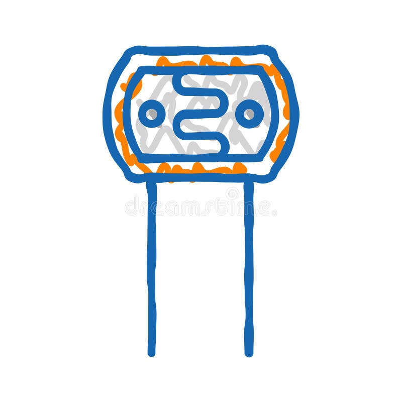 Dc Motor Electronic Component Icon Doodle Illustration Stock ...