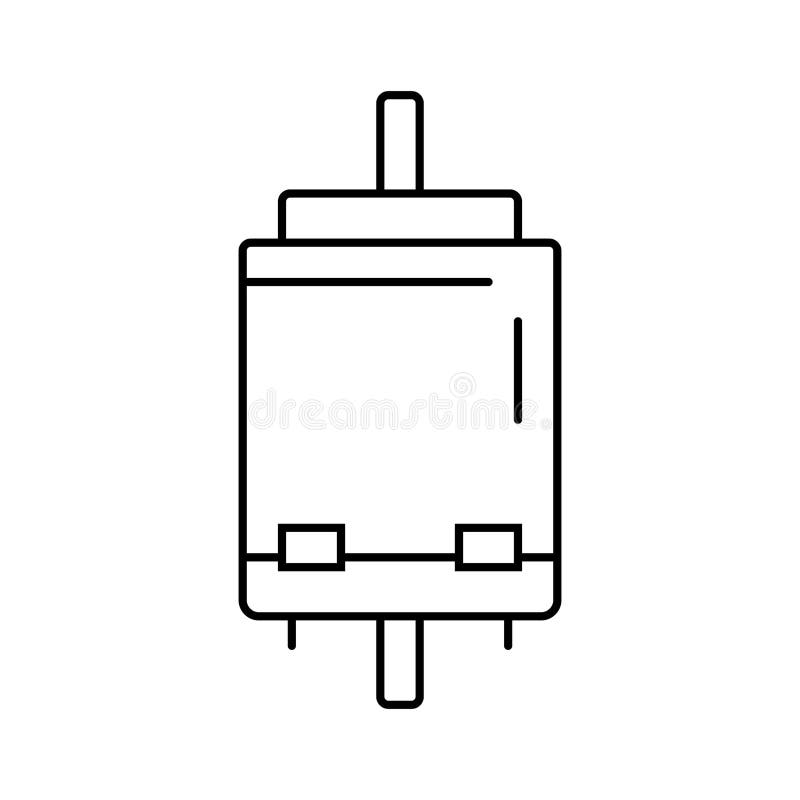 Dc Motor Electronic Component Line Icon Vector Illustration Stock ...