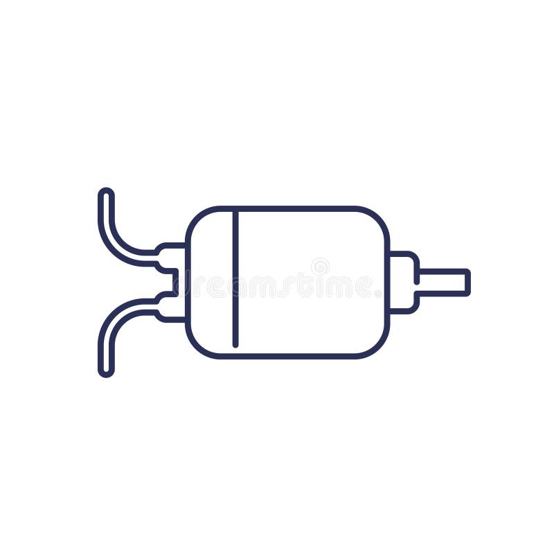 DC motor icon, line vector stock vector. Illustration of machine ...
