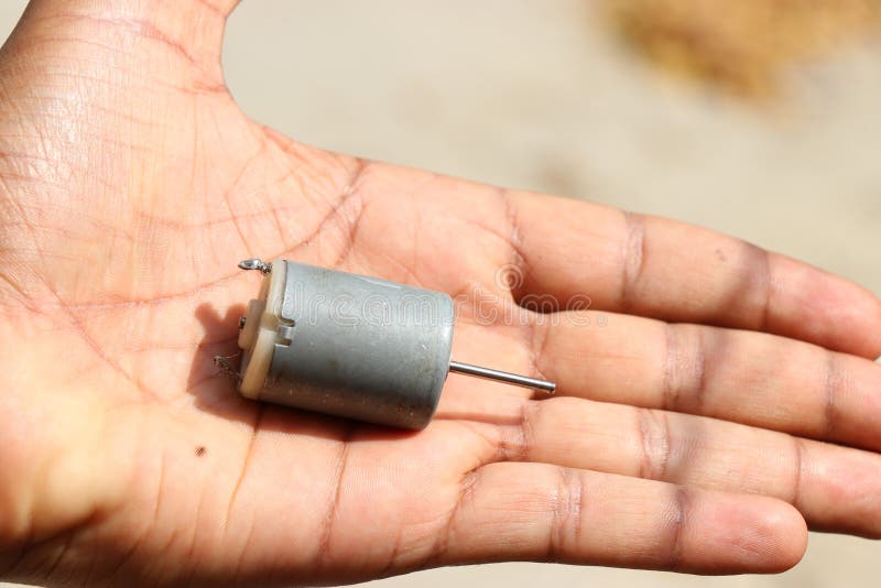 DC Motor with Long Shaft Used in Hobby Projects Stock Image - Image of ...