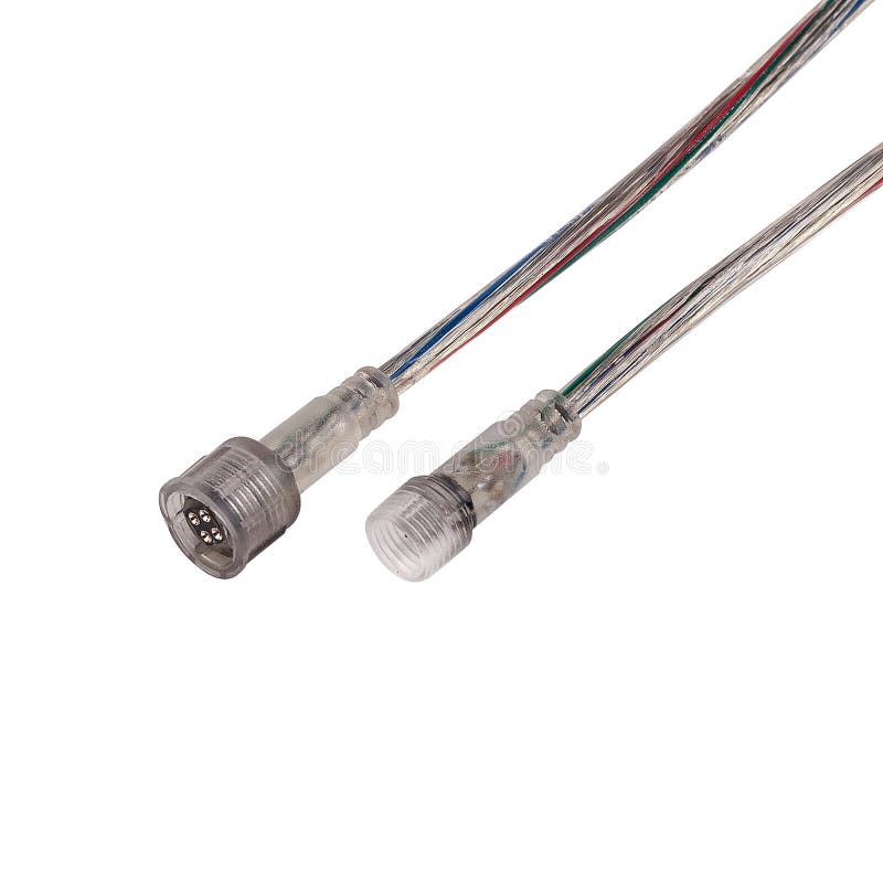 DC Power Connector Plug for LED Isolated on White Stock Photo - Image ...