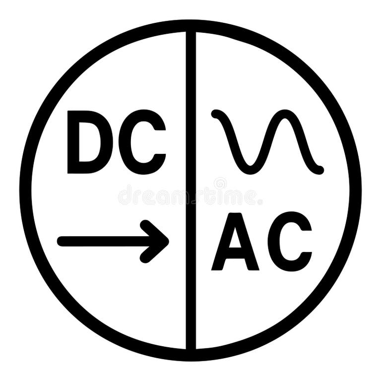 DC To AC Conversion Symbol Direct Current To Alternating Current Stock ...