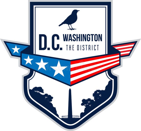 DC Vector Label with Wood Thrush Stock Vector - Illustration of country ...