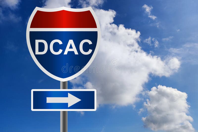 DCAC with Red and Blue Road Sign Stock Illustration - Illustration of ...